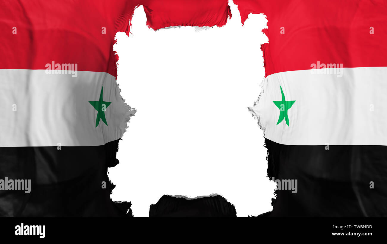 Ripped Syria flying flag Stock Photo - Alamy