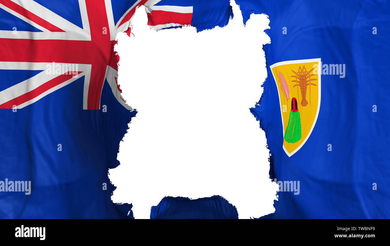 Ripped Turks and Caicos Islands flying flag Stock Photo - Alamy