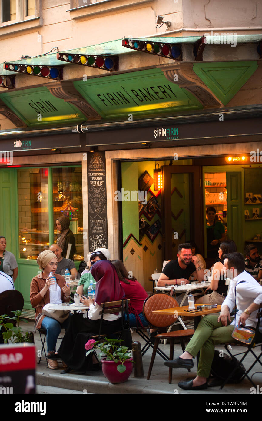 Café culture in the pretty side streets of Istanbul’s Pera district ...