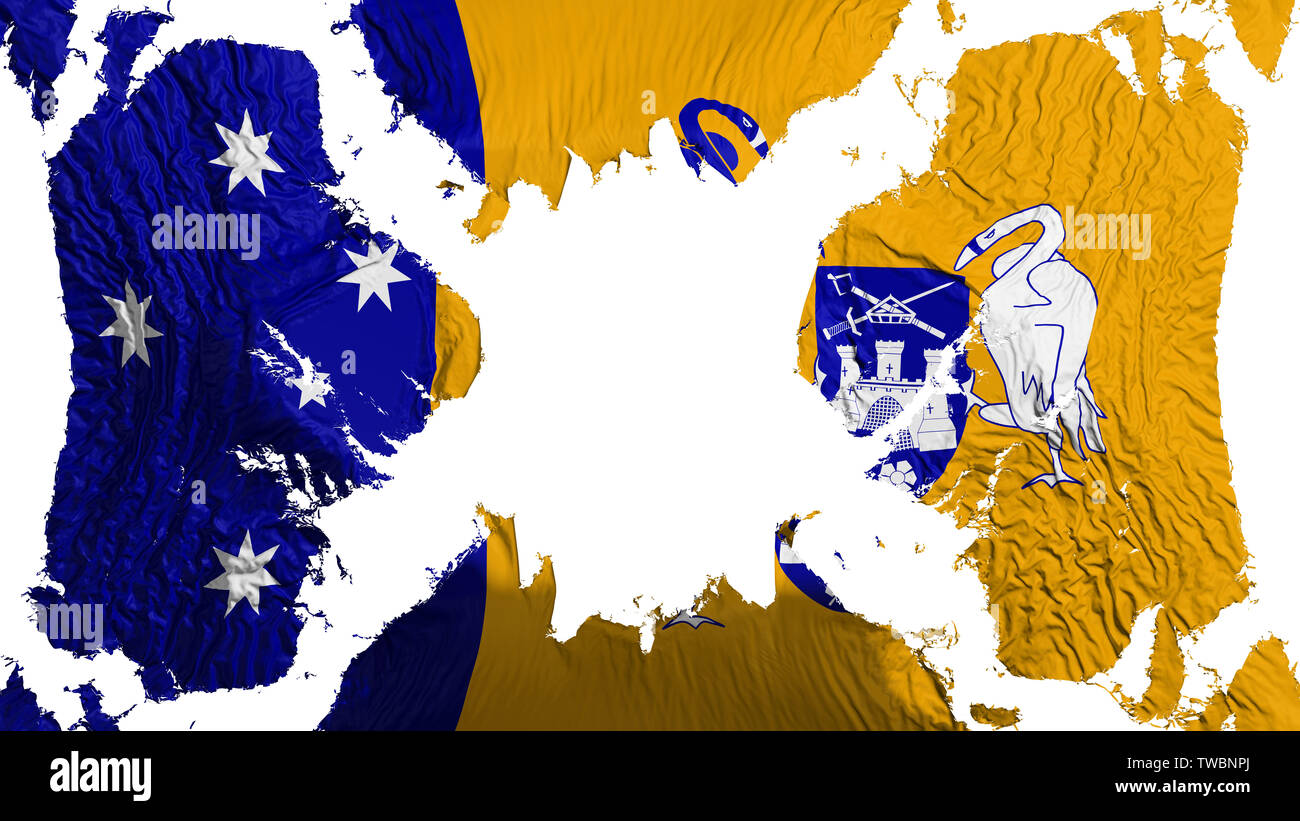 Canberra torn flag fluttering in the wind Stock Photo - Alamy