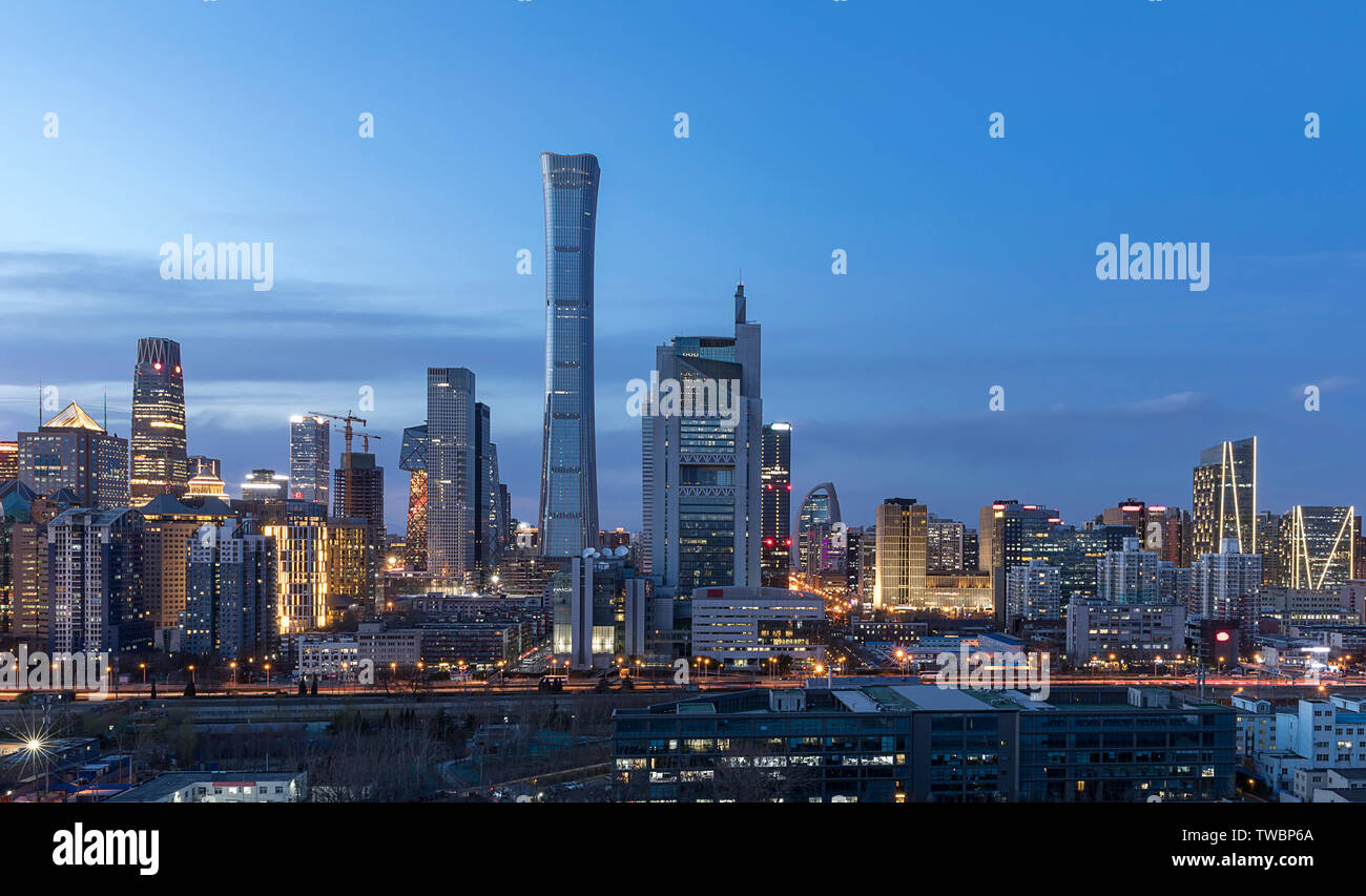 Night view of China Zun Building, International Trade and Business ...