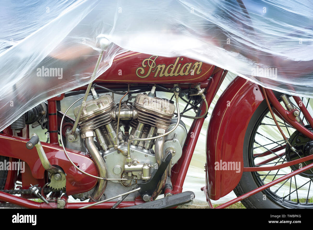 1930 Indian Scout Motorcycle. Classic American Motorcycle, Wrapped in ...