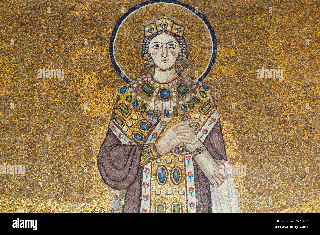 St Agnes (dressed as an empress) being given the Crown of Martyrdom ...