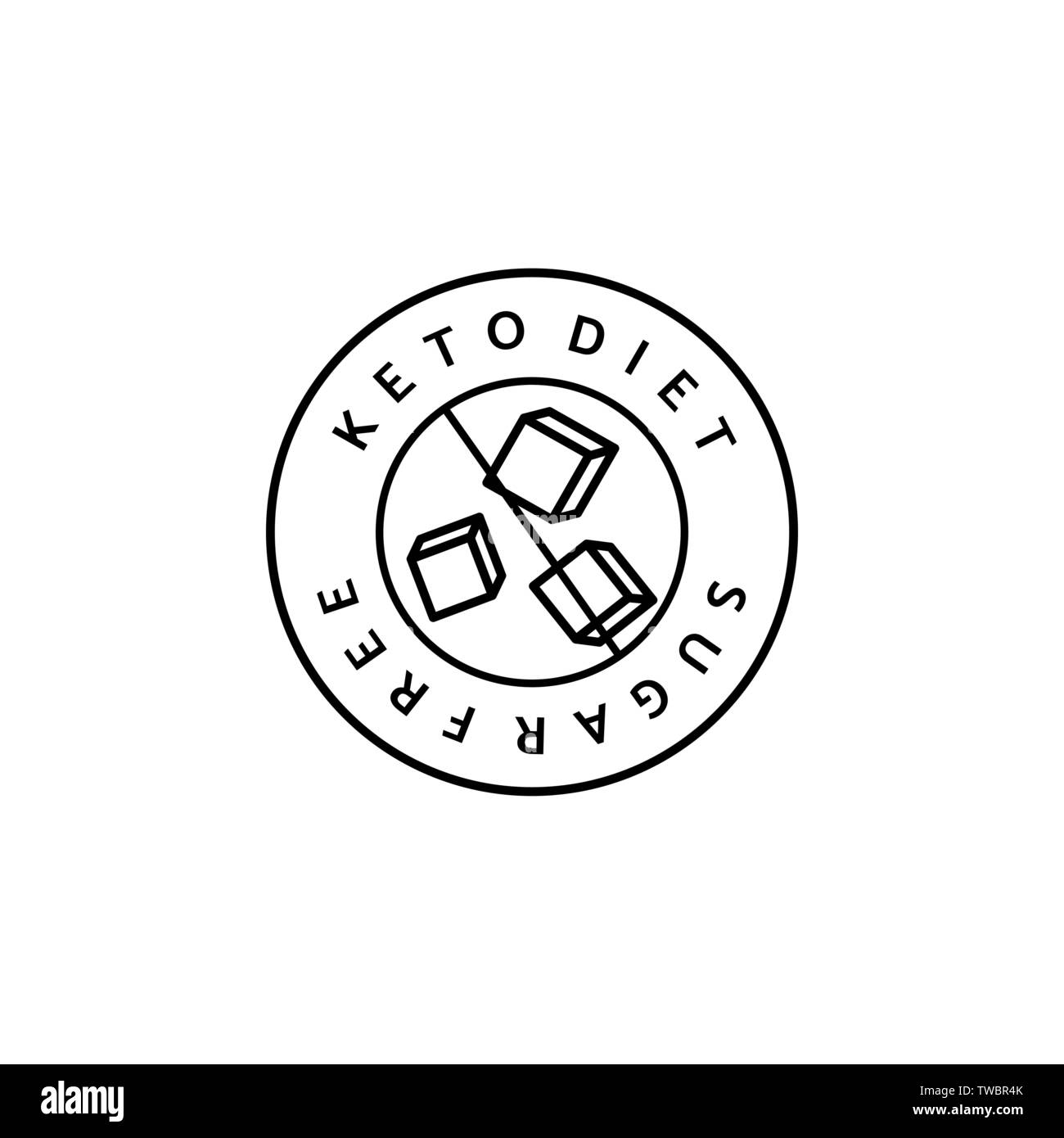 Ketogenic Diet Round Logo Line Style. Minimalistic Icon from carbs and ...