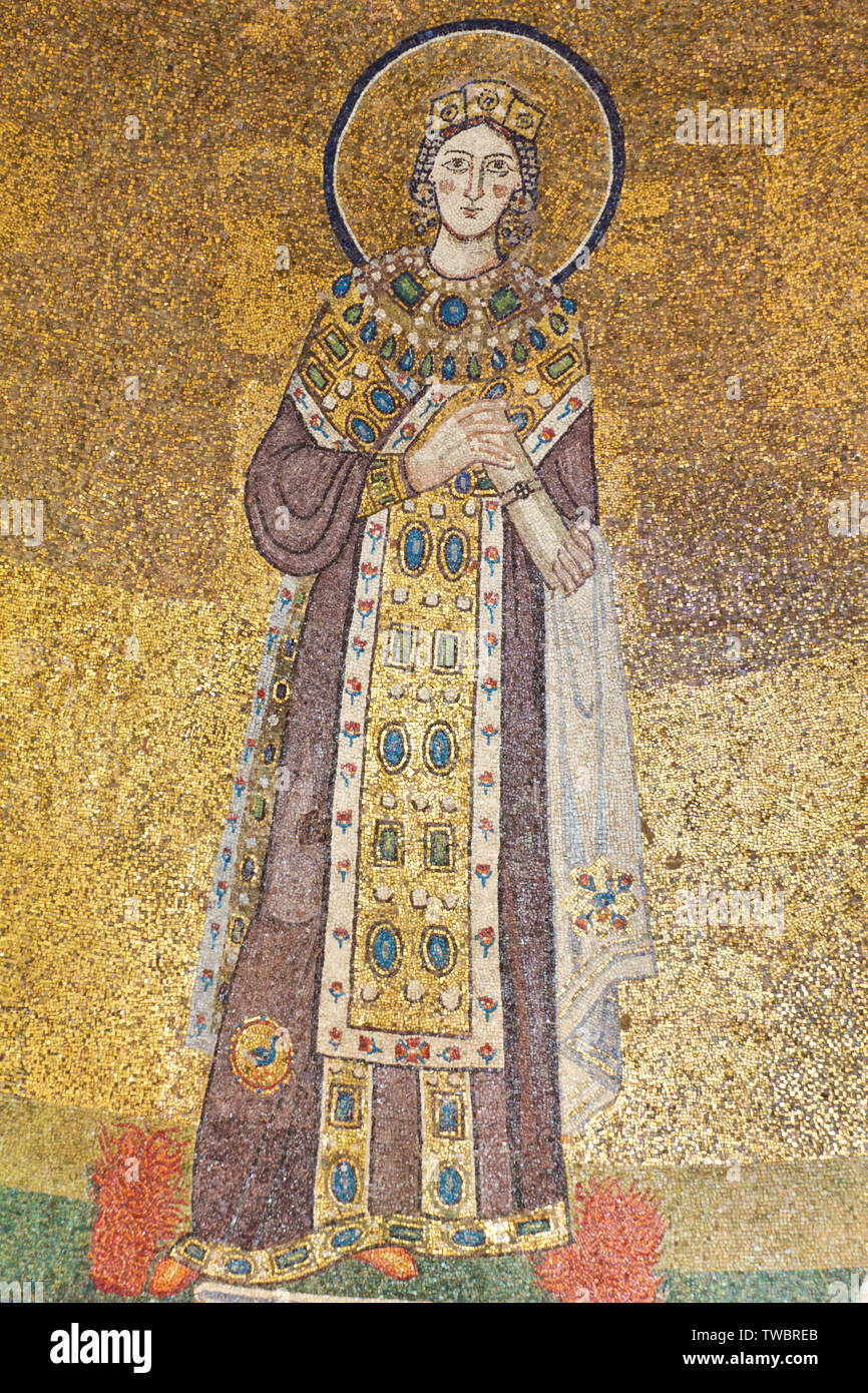 St Agnes (dressed as an empress) being given the Crown of Martyrdom ...