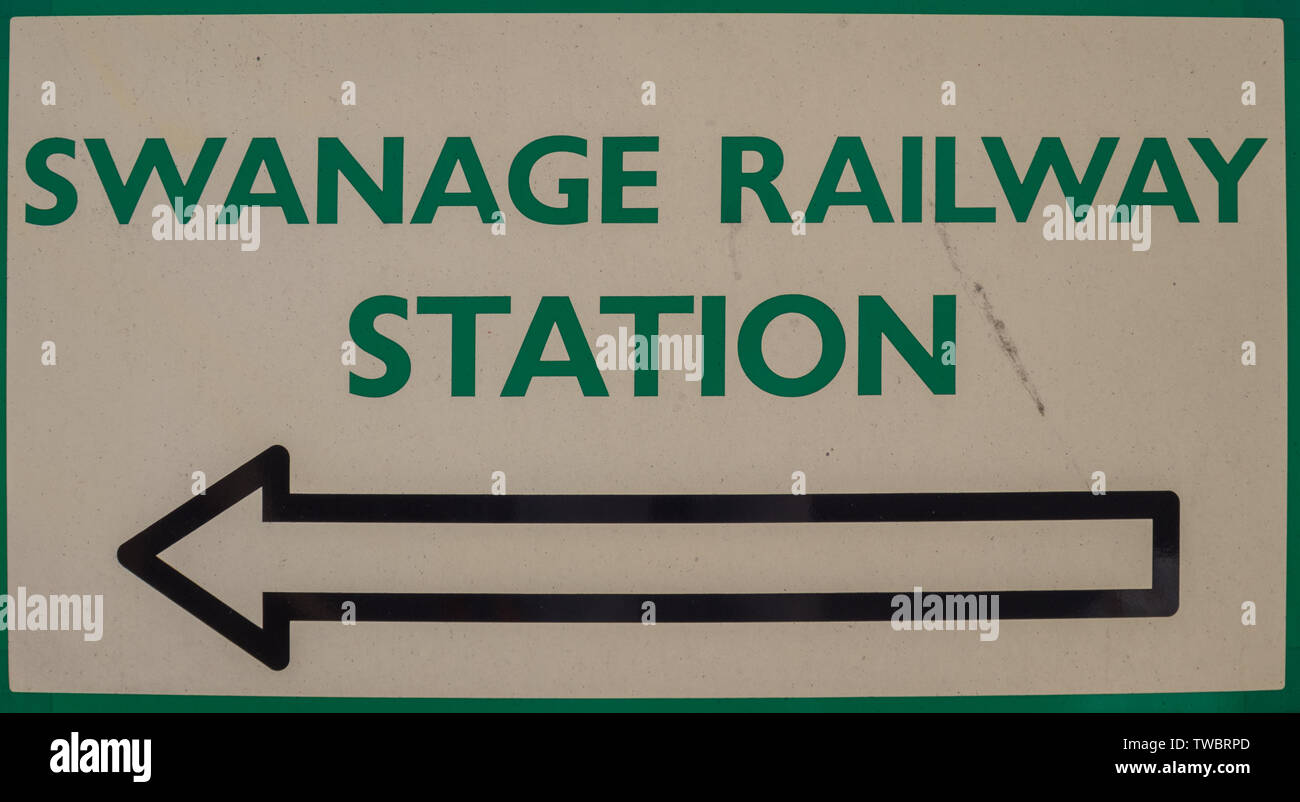 Swanage Railway station sign, Swanage, Dorset, UK Stock Photo - Alamy