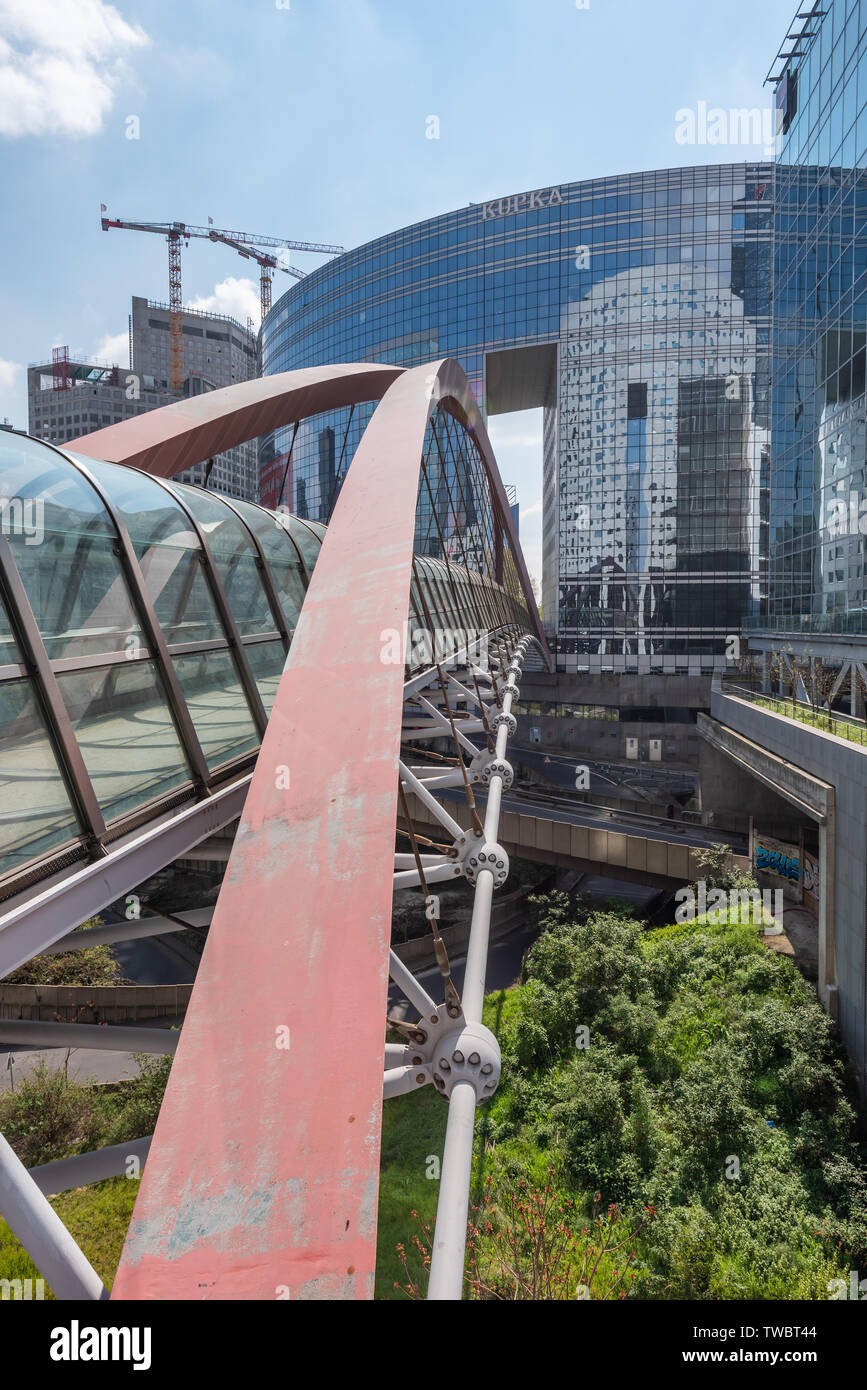 La Defense, Paris - April 14, 2019 : Kupka chrome and glass pedestrian ...