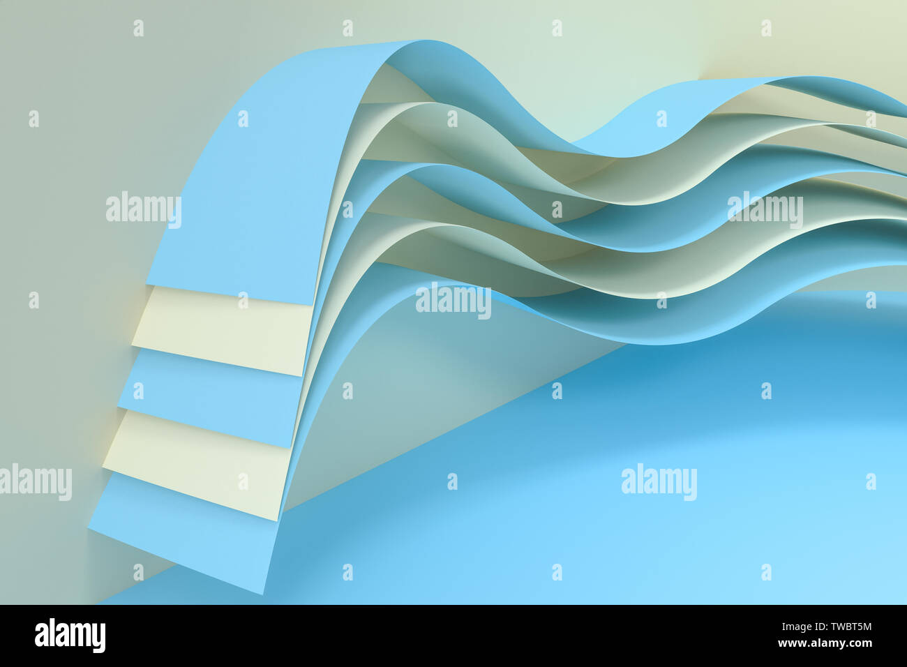 Three-dimensional rendering, paper curved line background Stock Photo ...