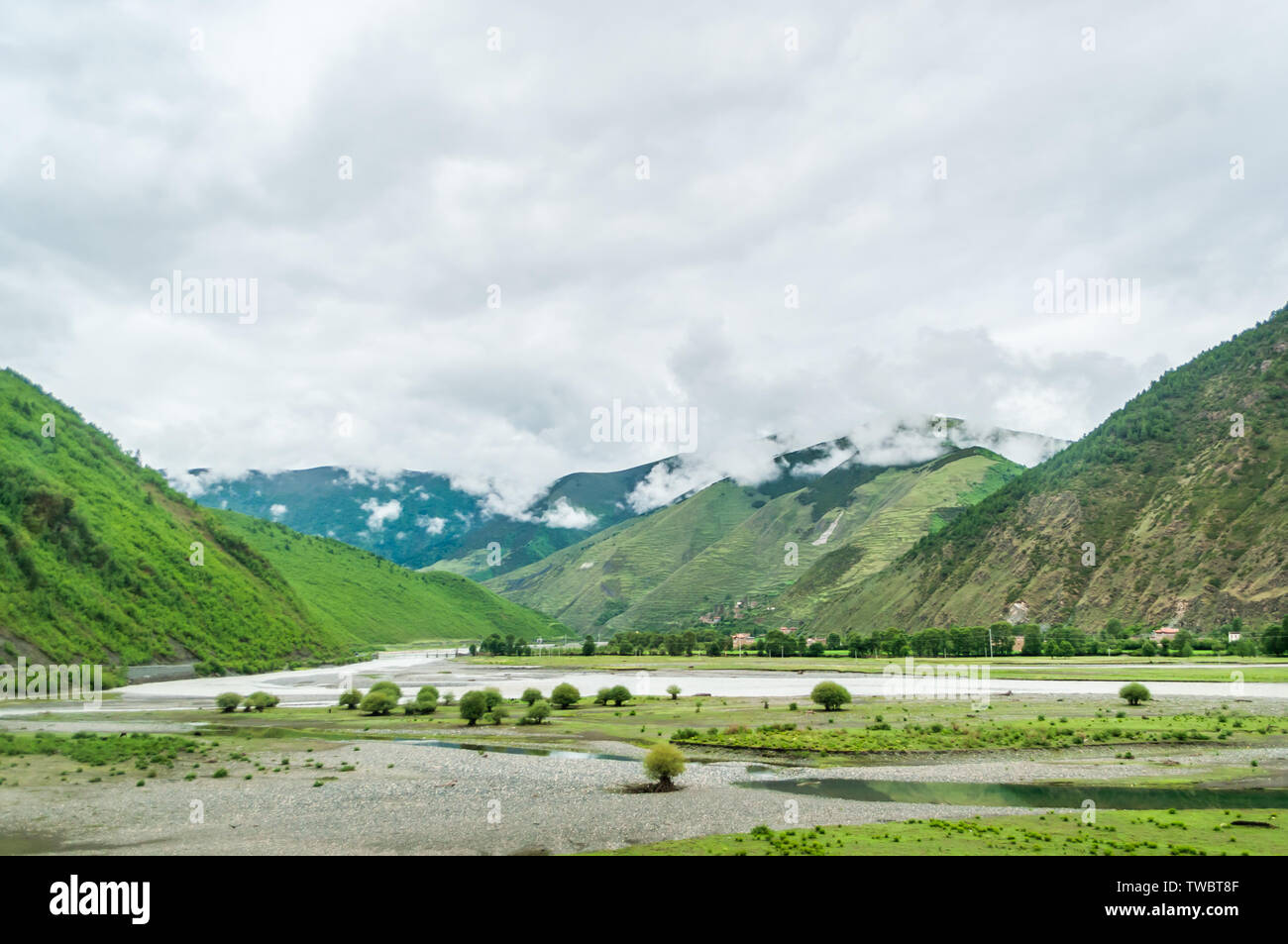 Natural Scenery of Kangding Xindu Bridge Tibetan Area Stock Photo - Alamy