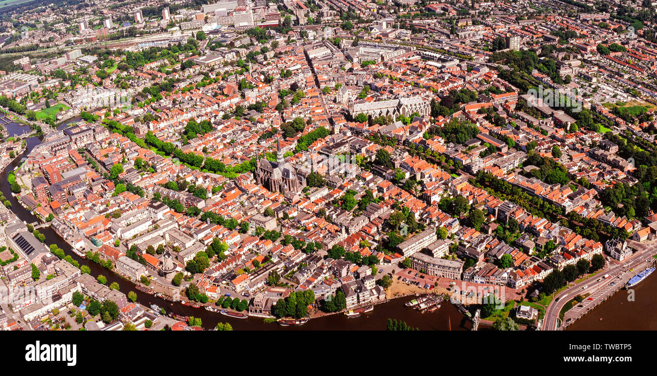 Panorama Aerial of Gouda with the Waag, the Netherlands Stock Photo - Alamy