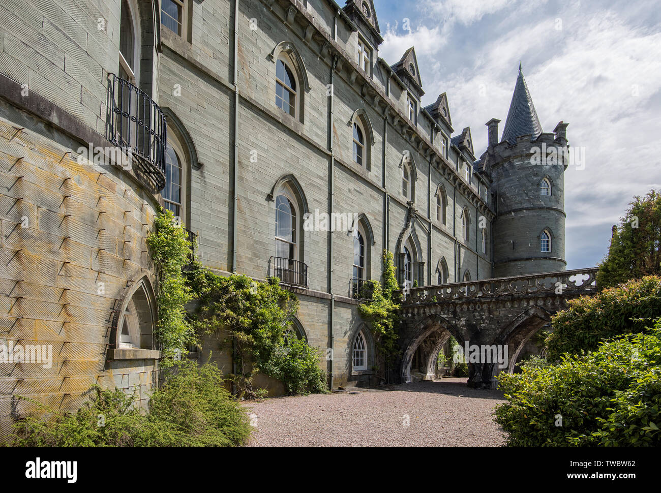 Inveraray Castle, the ancestral home of the Duke of Argyll. Featured in ...