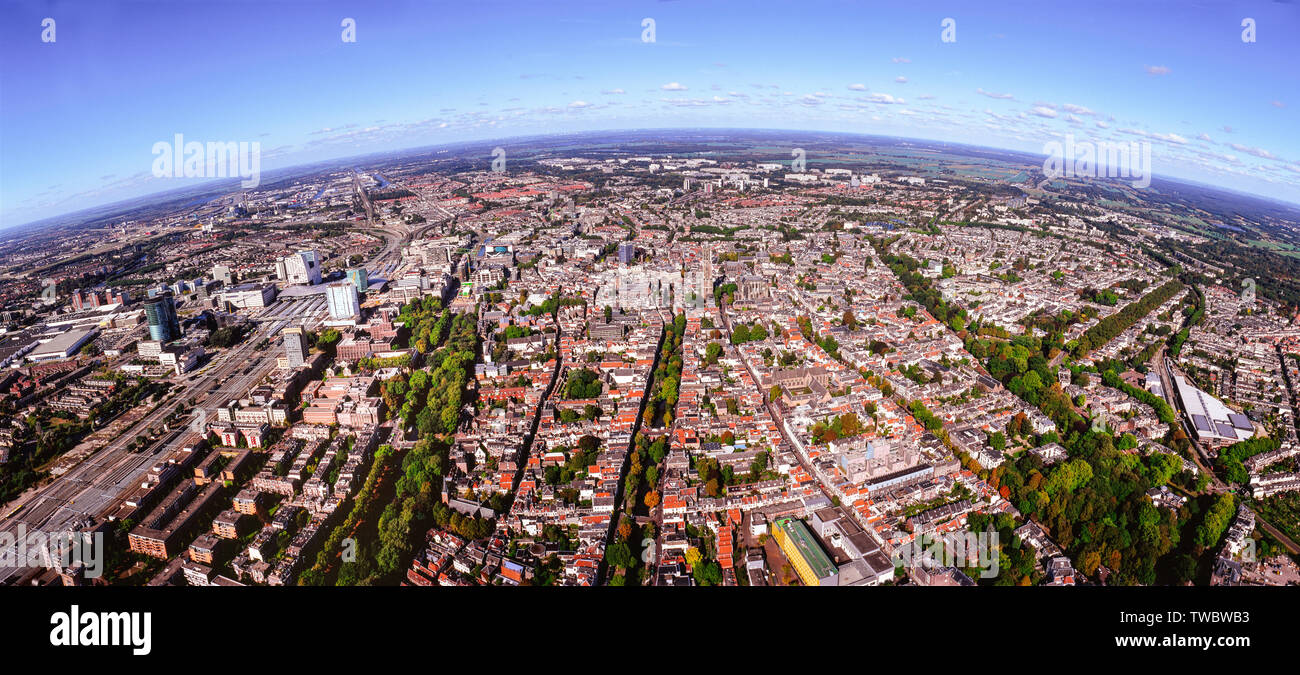 Panorama aerial of the inner city Utrecht, the Netherlands Stock Photo ...