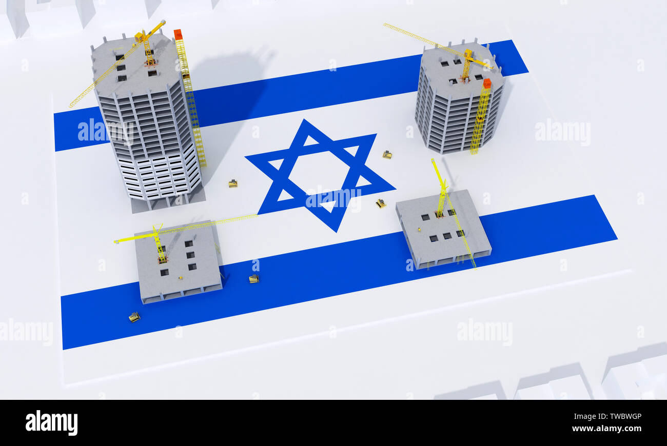 building construction concept in Israel. 3d rendering Stock Photo - Alamy