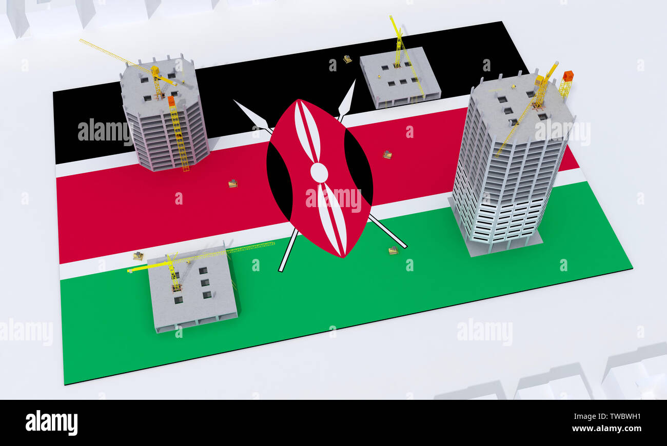 building construction concept in Kenya. 3d rendering Stock Photo - Alamy