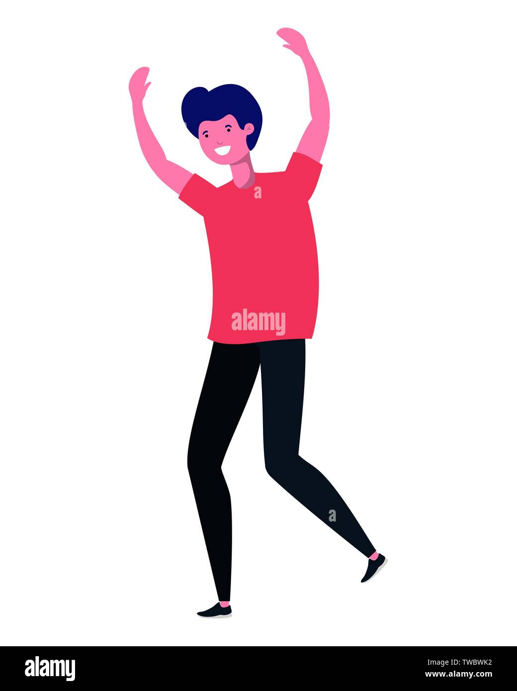 young man dancing in white background Stock Vector Image & Art - Alamy