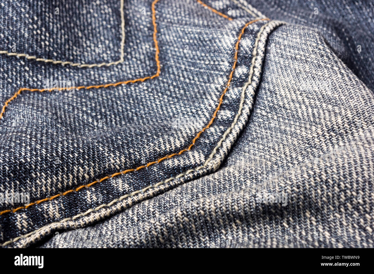 clothing items blue washed faded jeans cotton fabric texture with seams ...