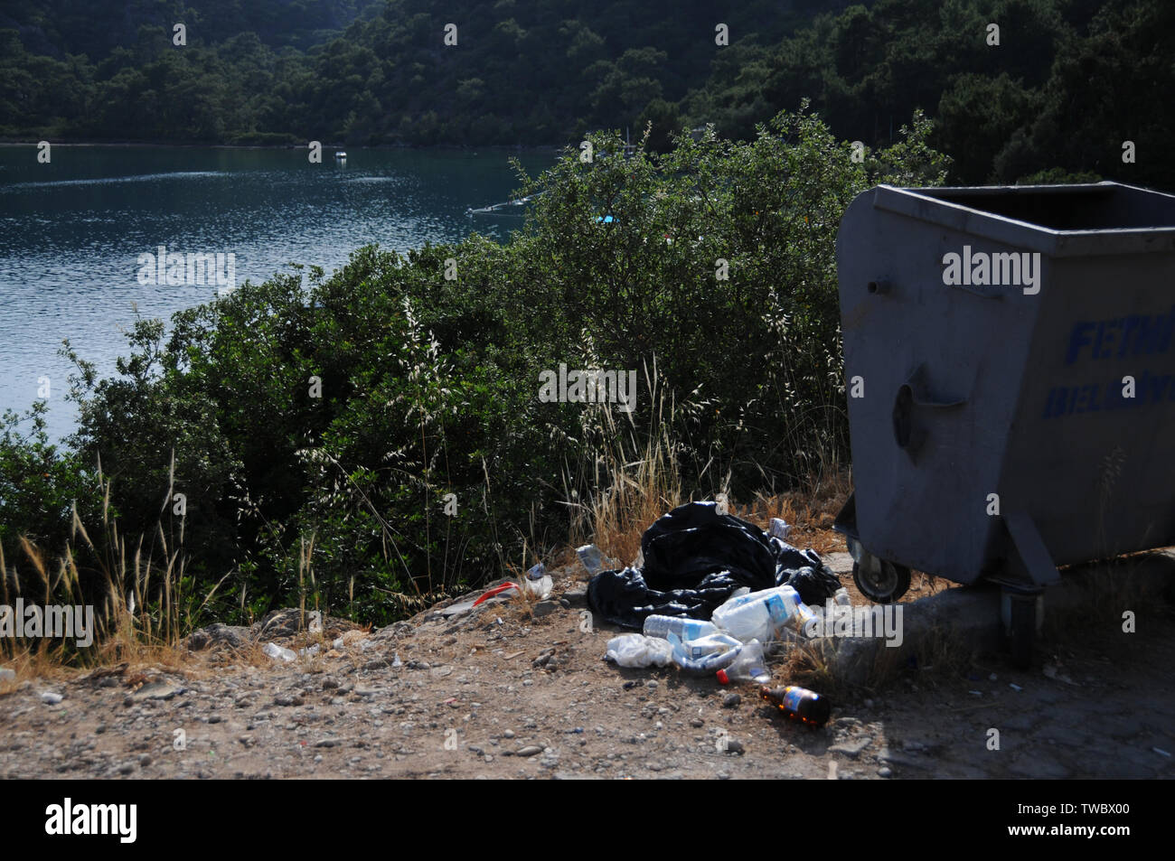 Man-made Waste Littering the Turkish Mediterranean Coastline Stock ...