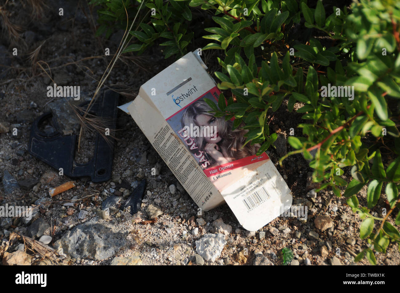 Man-made Waste Littering the Turkish Mediterranean Coastline Stock ...