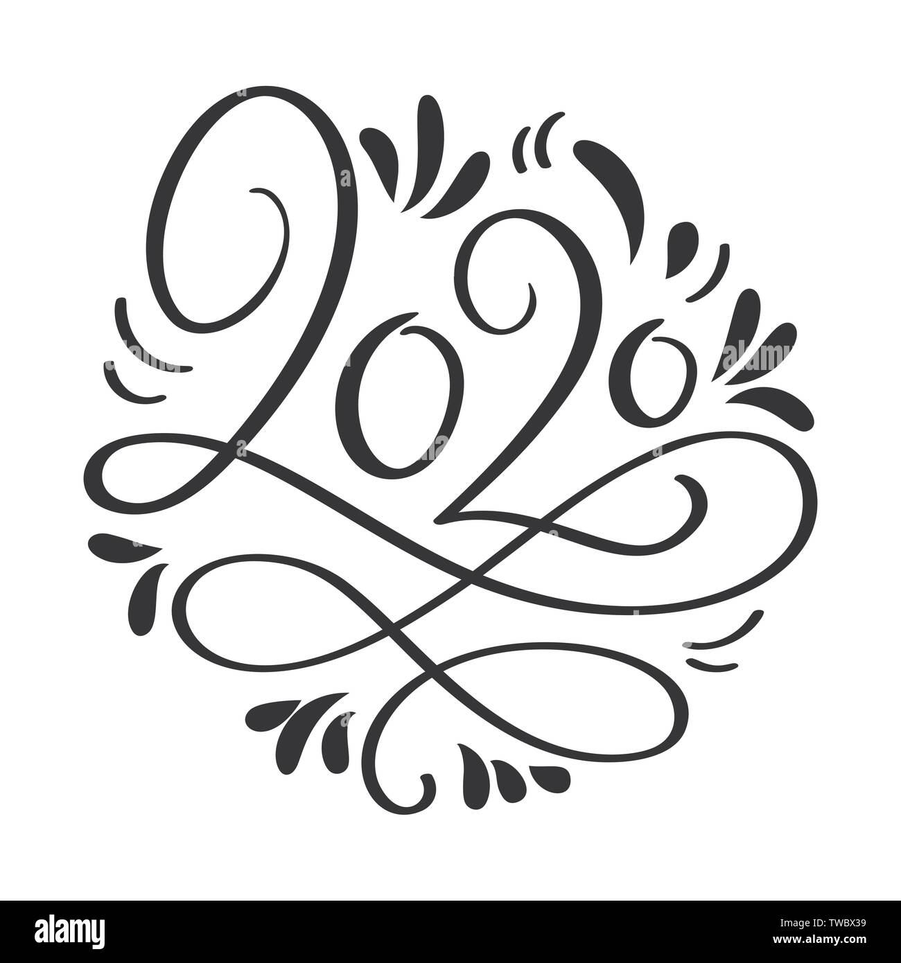 2020 font Black and White Stock Photos Images Alamy