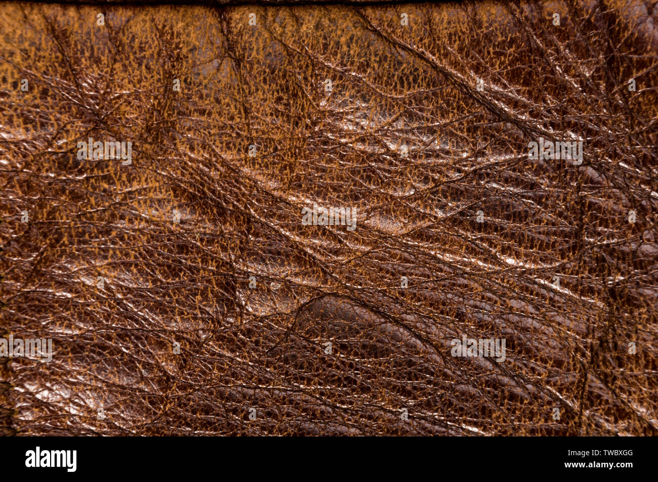 Old vintage genuine soft brown leather texture background, top layer ...