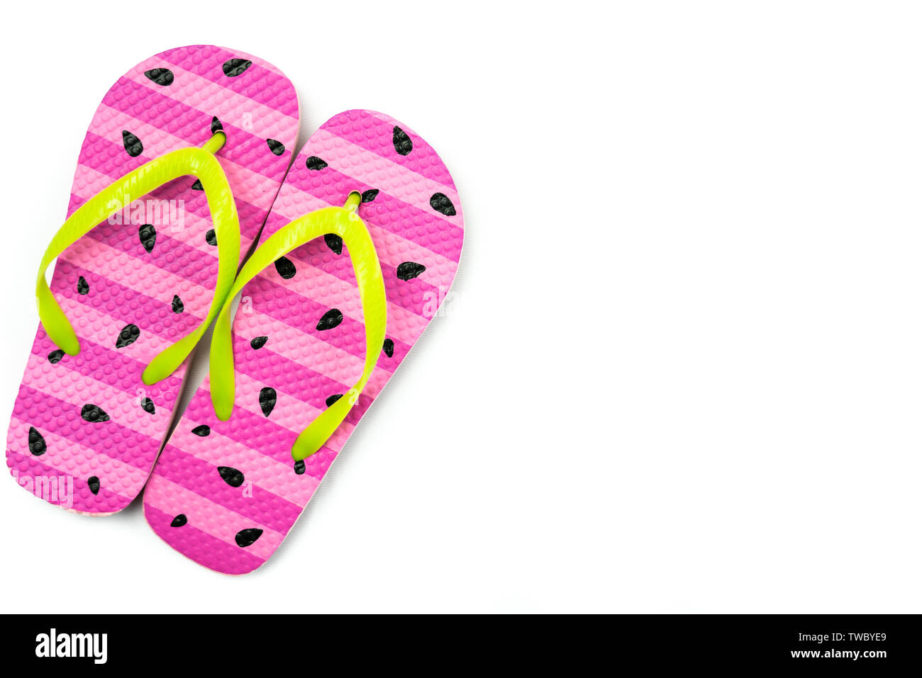watermelon pattern flop flops isolated on white background Stock Photo ...