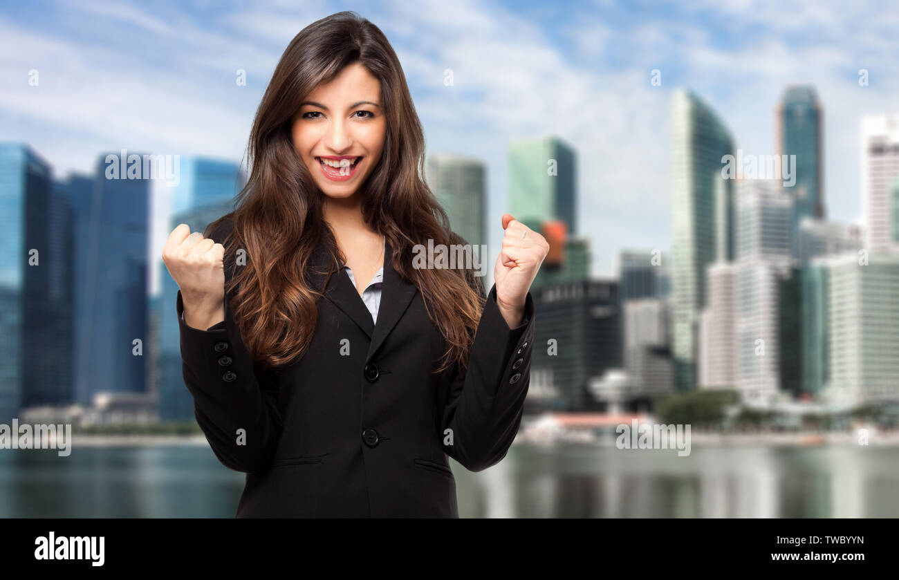 Businessman victory pose hi-res stock photography and images - Alamy