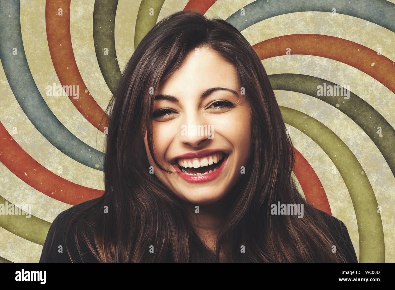 Pretty girl laughing Stock Photo - Alamy