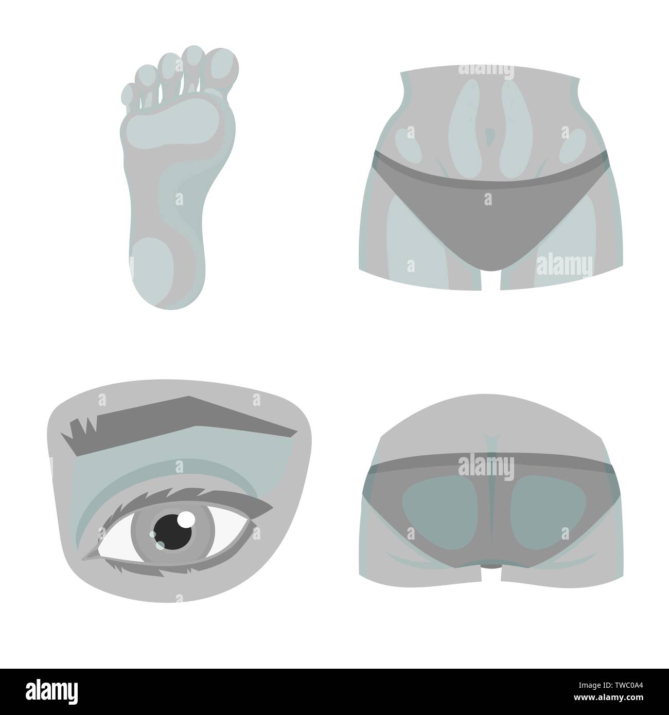 Vector illustration of body and part logo. Set of body and anatomy ...