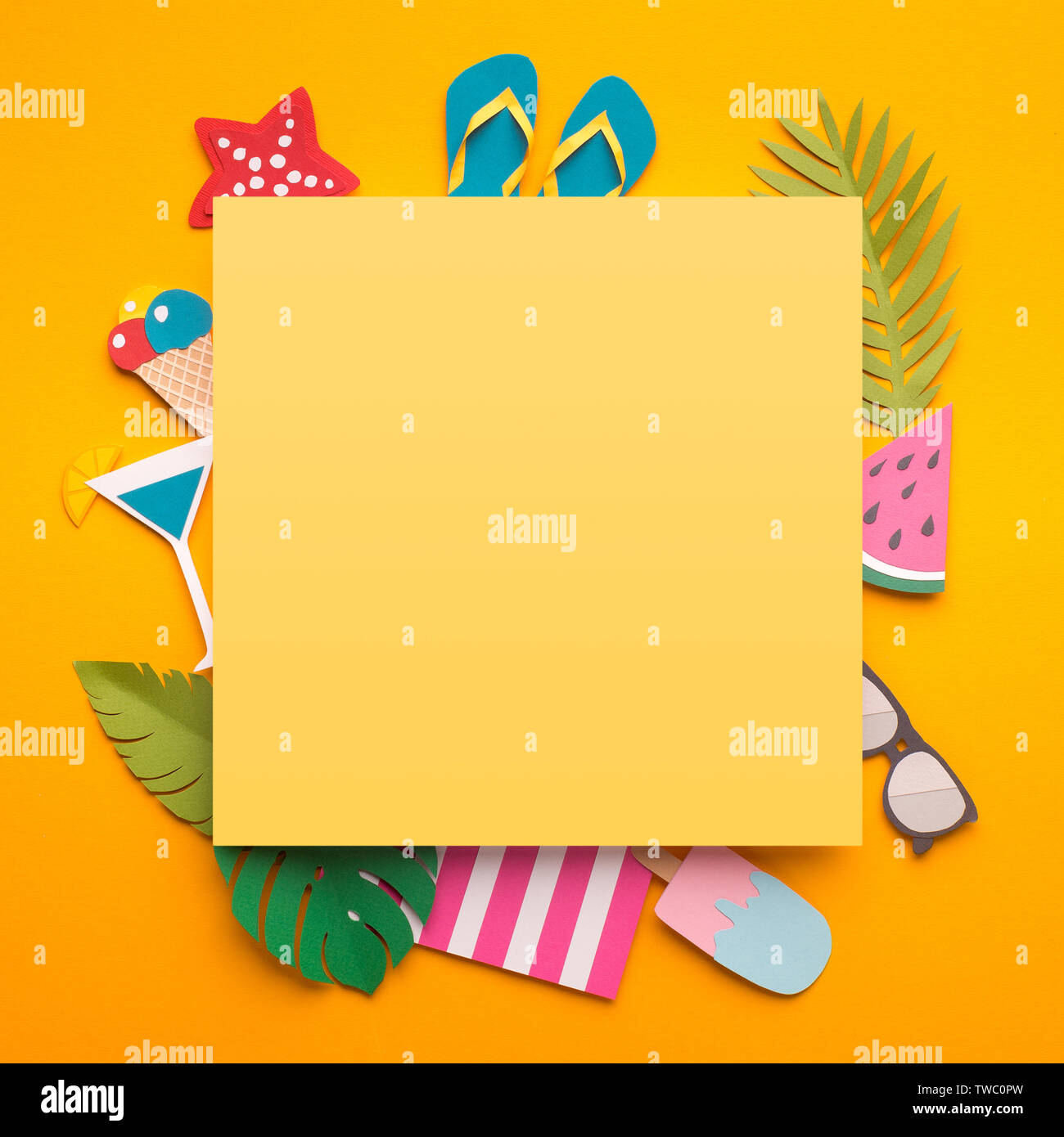 Vacation background with square blank space and sea resort concept ...