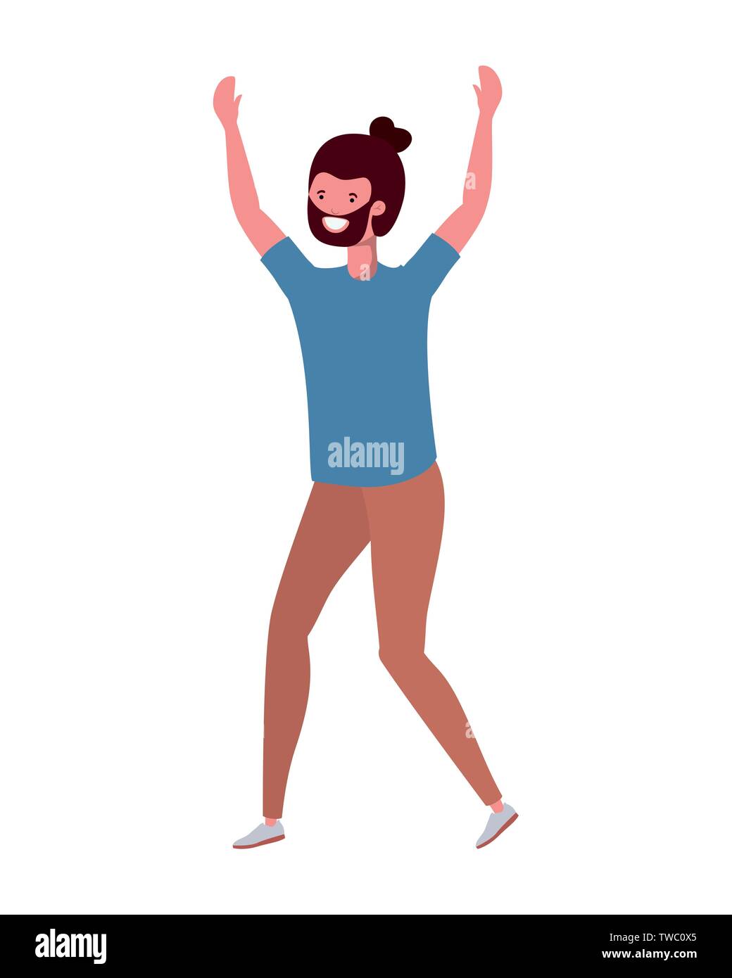 young man dancing in white background Stock Vector Image & Art - Alamy