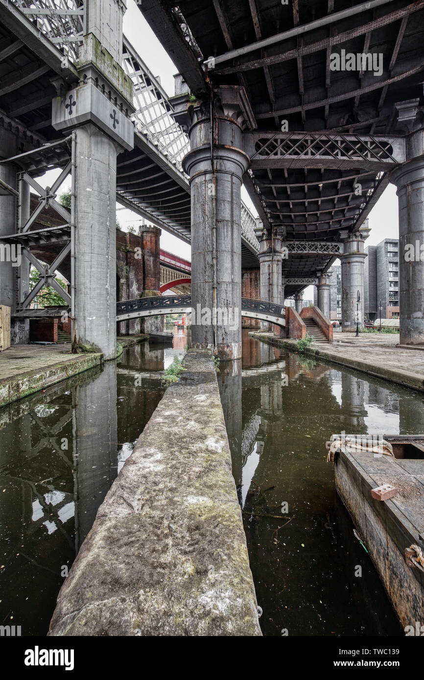 Castlefield Basin Bridges Stock Photo - Alamy