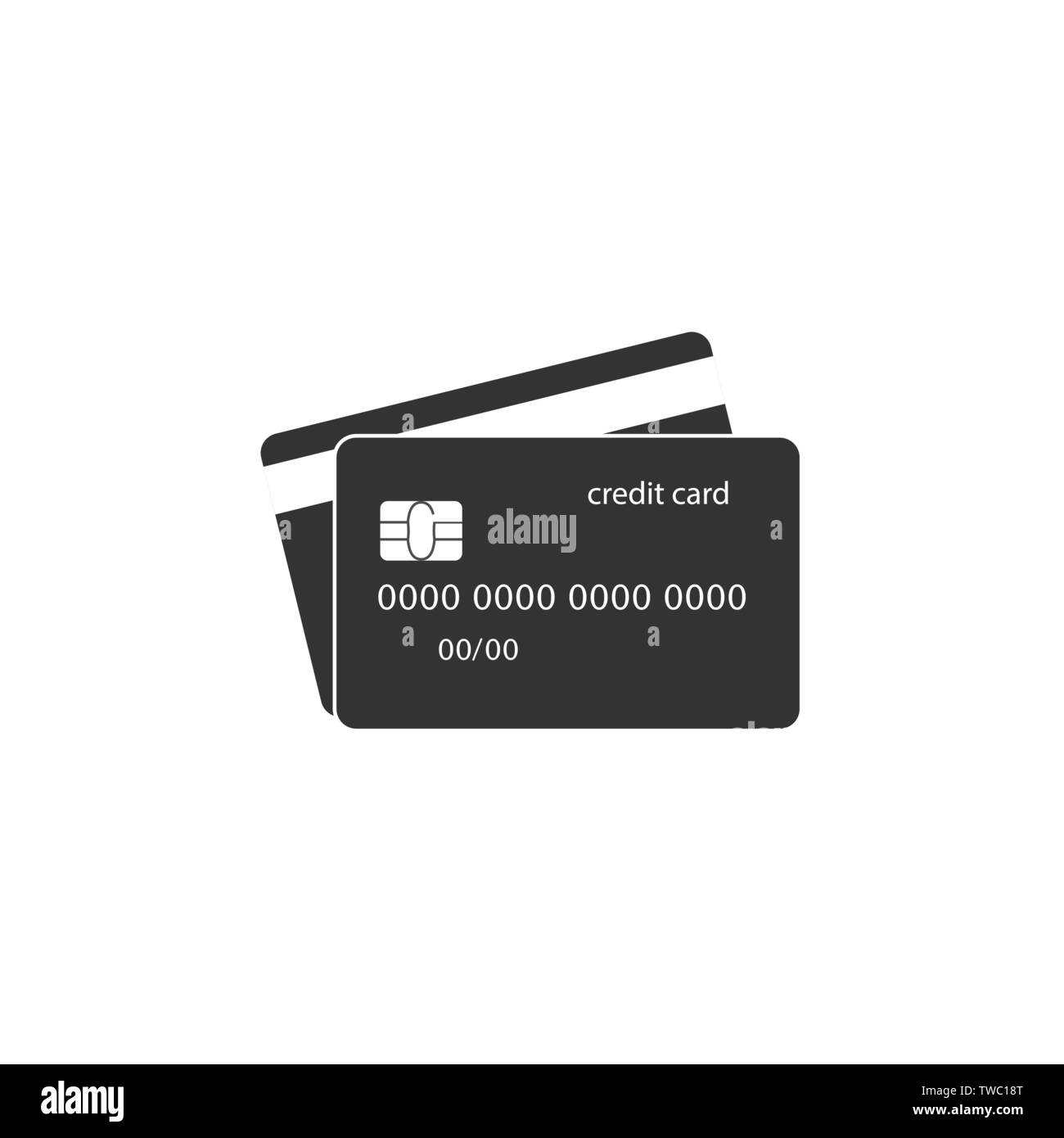 Credit card icon. Vector illustration flat Stock Vector Image & Art - Alamy