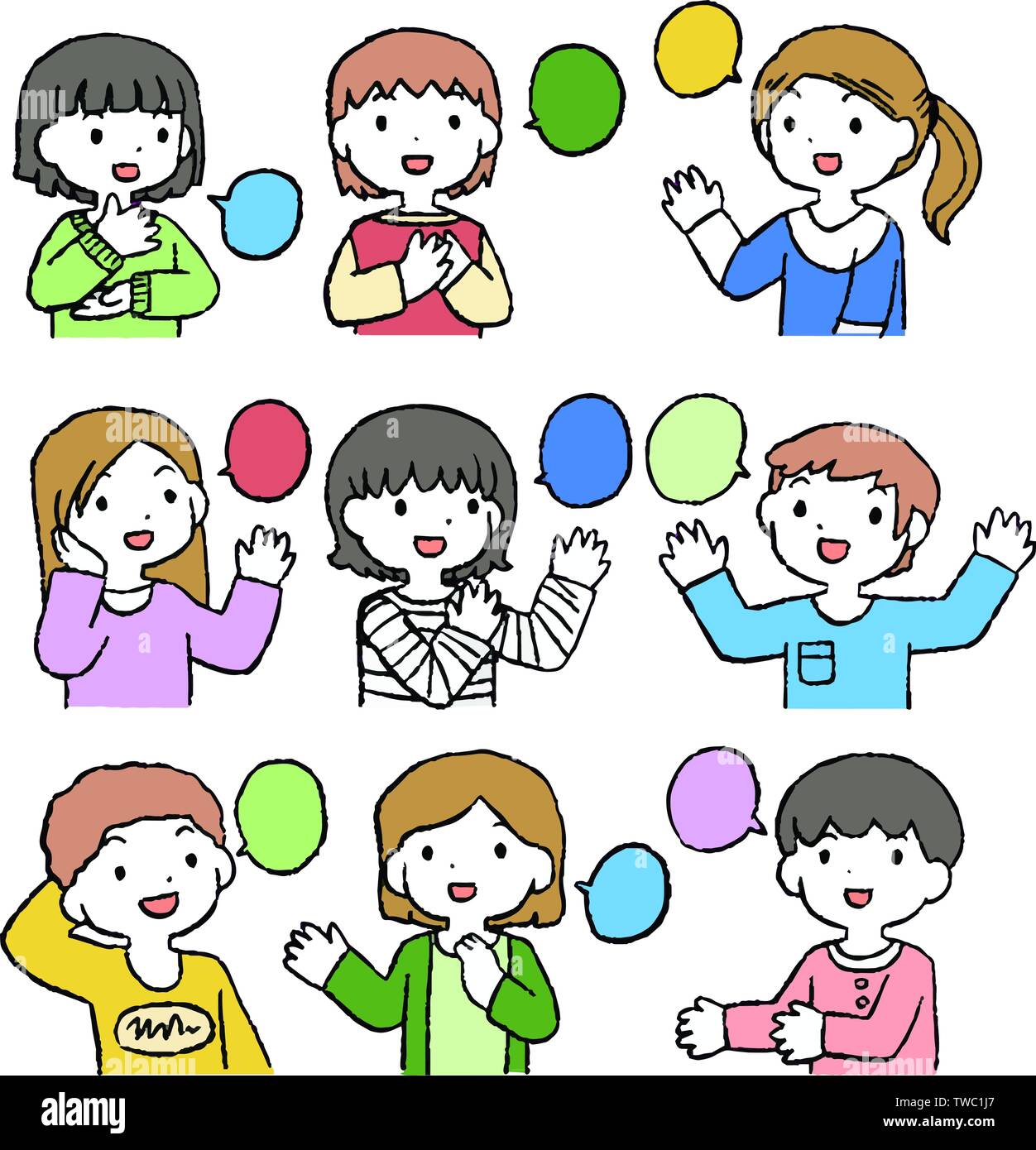 This is an illustration of Illustration of cute people having a ...