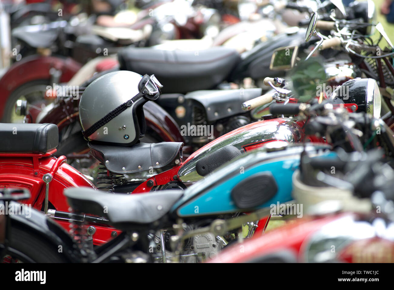 Italy, Lombardy, Meeting of Vintage Motorcycle, Helmet Stock Photo - Alamy