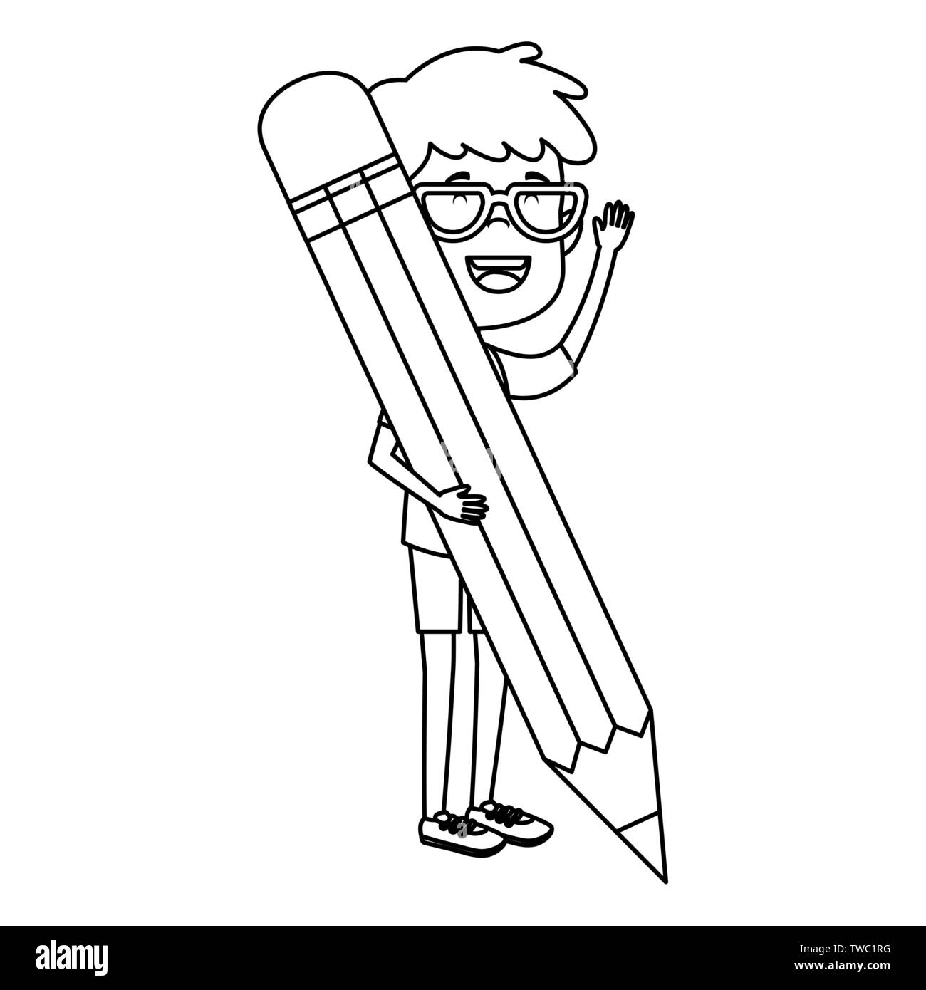 Happy Student Clipart Black And White