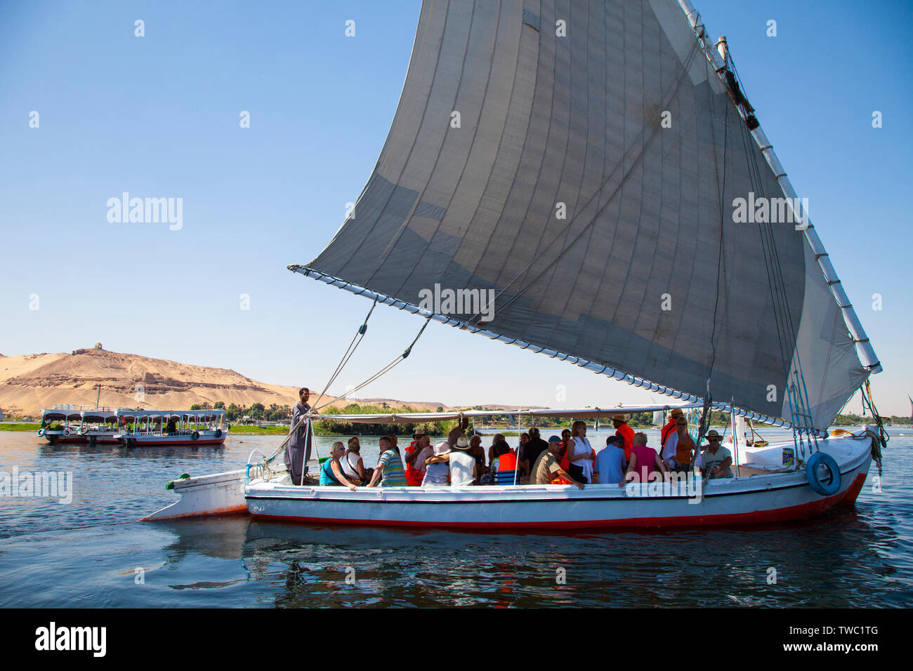 Faluca, Assuan, Valle del Nilo, Egipto Stock Photo - Alamy