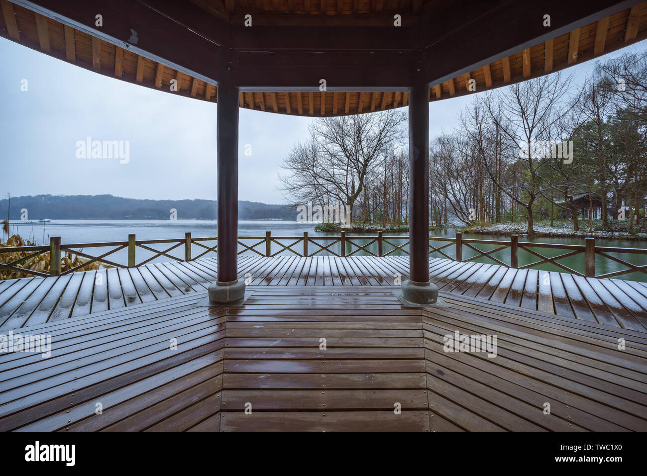 Snow View of West Lake, Hangzhou Stock Photo - Alamy