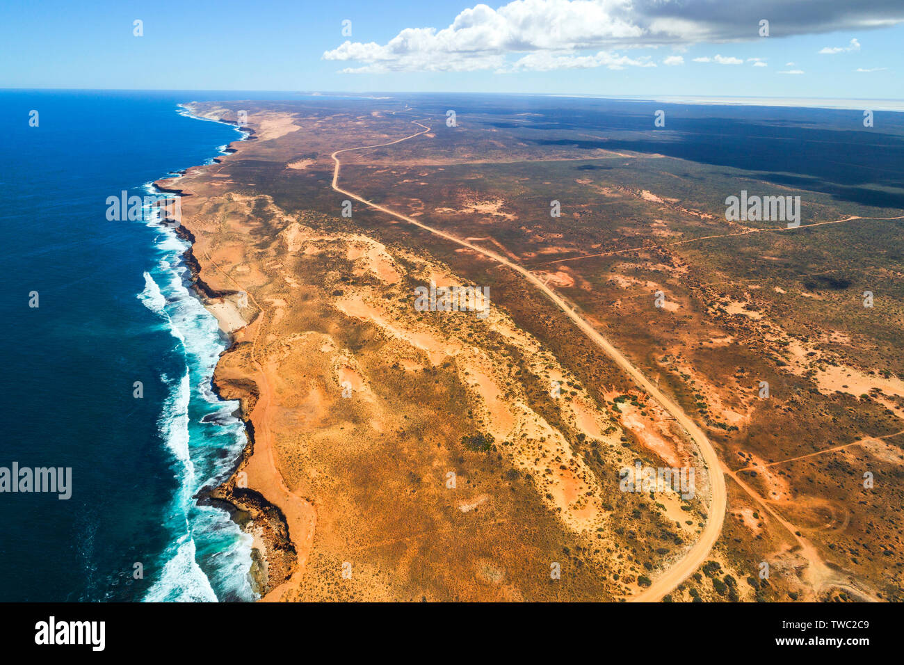 Aerial view of the Quobba coastline, Northwest Australia Stock Photo ...