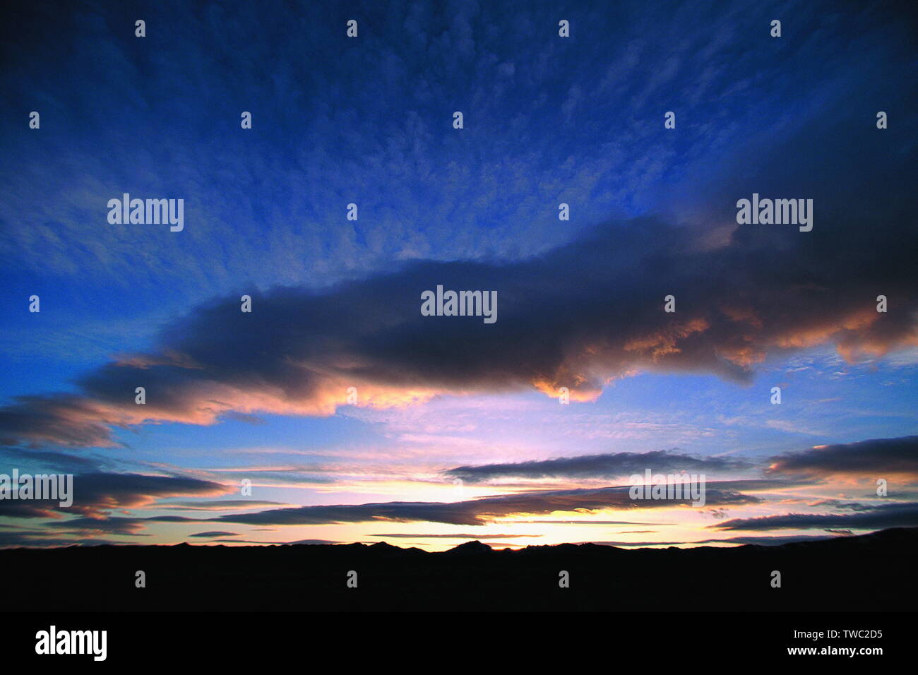 Sky background material blue sky sunset Stock Photo - Alamy