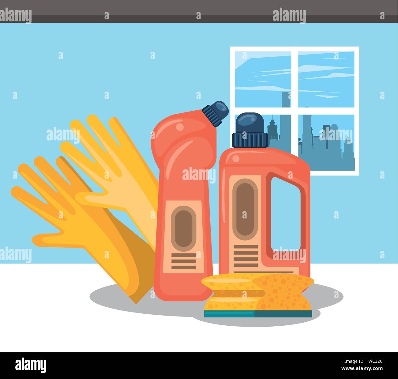 Cleaning products for home cartoons Stock Vector Image & Art - Alamy