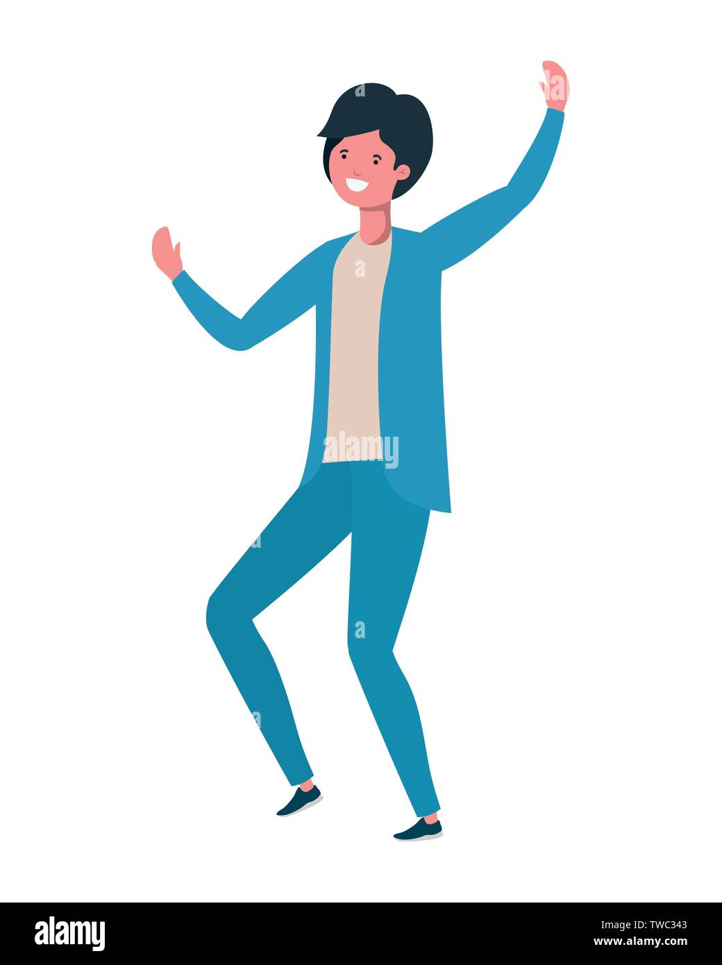 young man dancing in white background Stock Vector Image & Art - Alamy