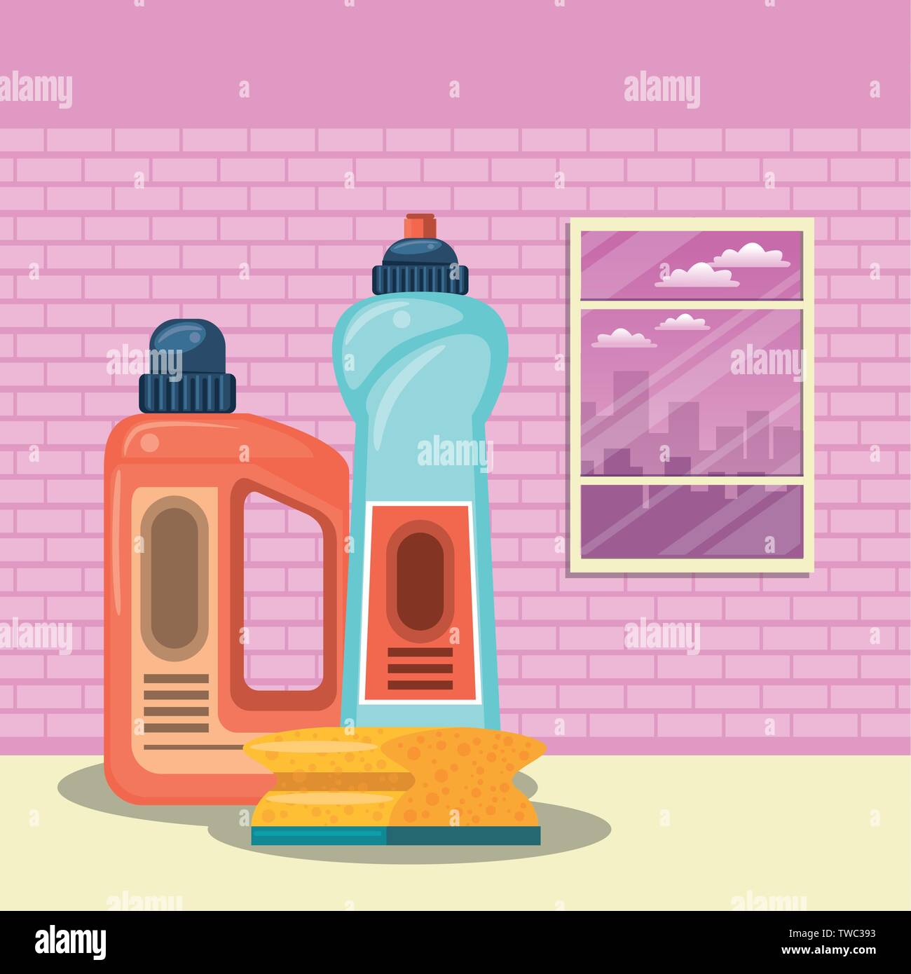 Cleaning products for home cartoons Stock Vector Image & Art - Alamy