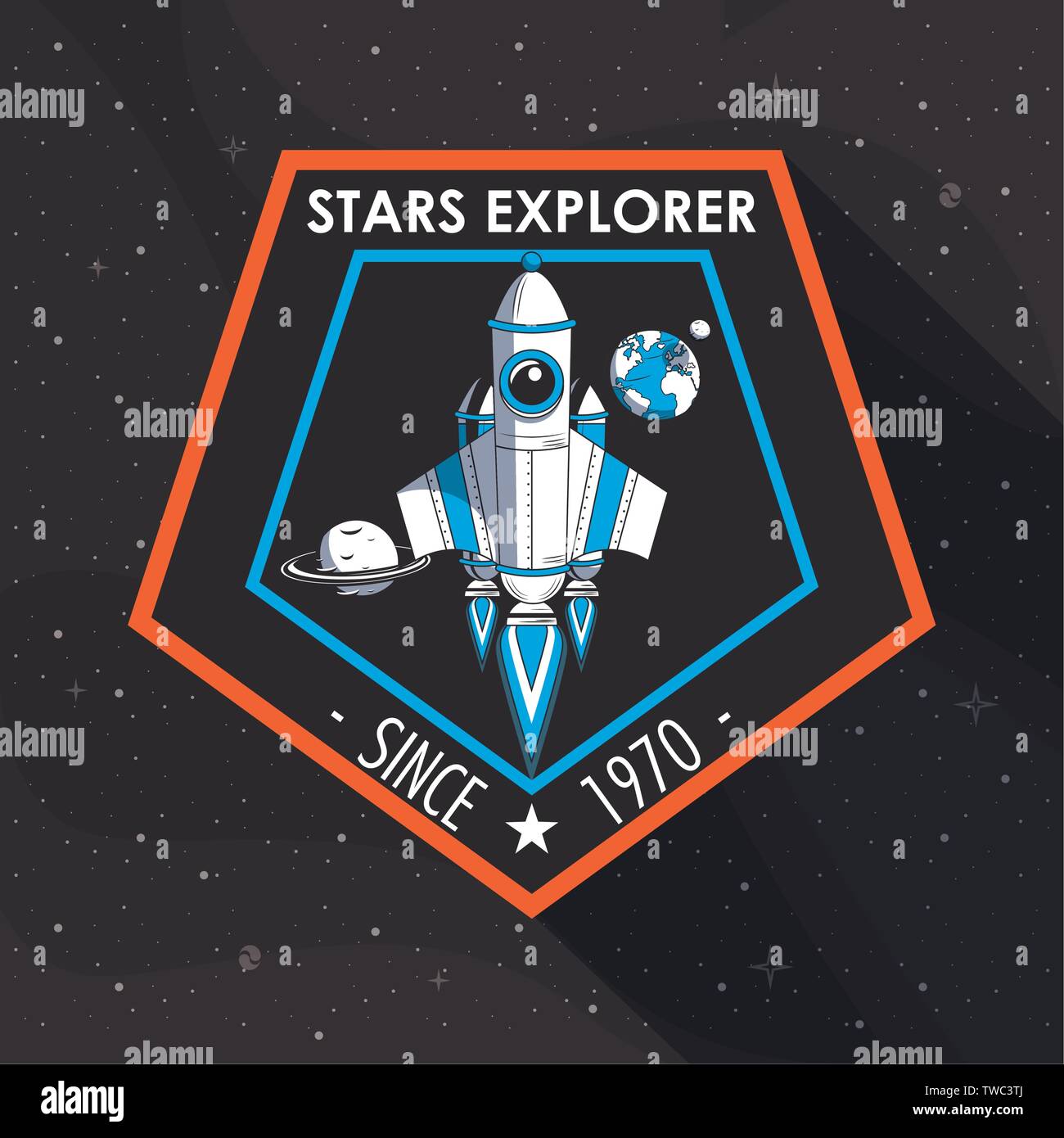 Space explorer patch emblem design Stock Vector Image & Art - Alamy