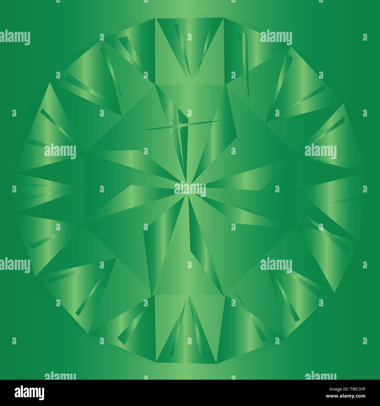 An emerald green background with facets and cuts of the gem Stock ...