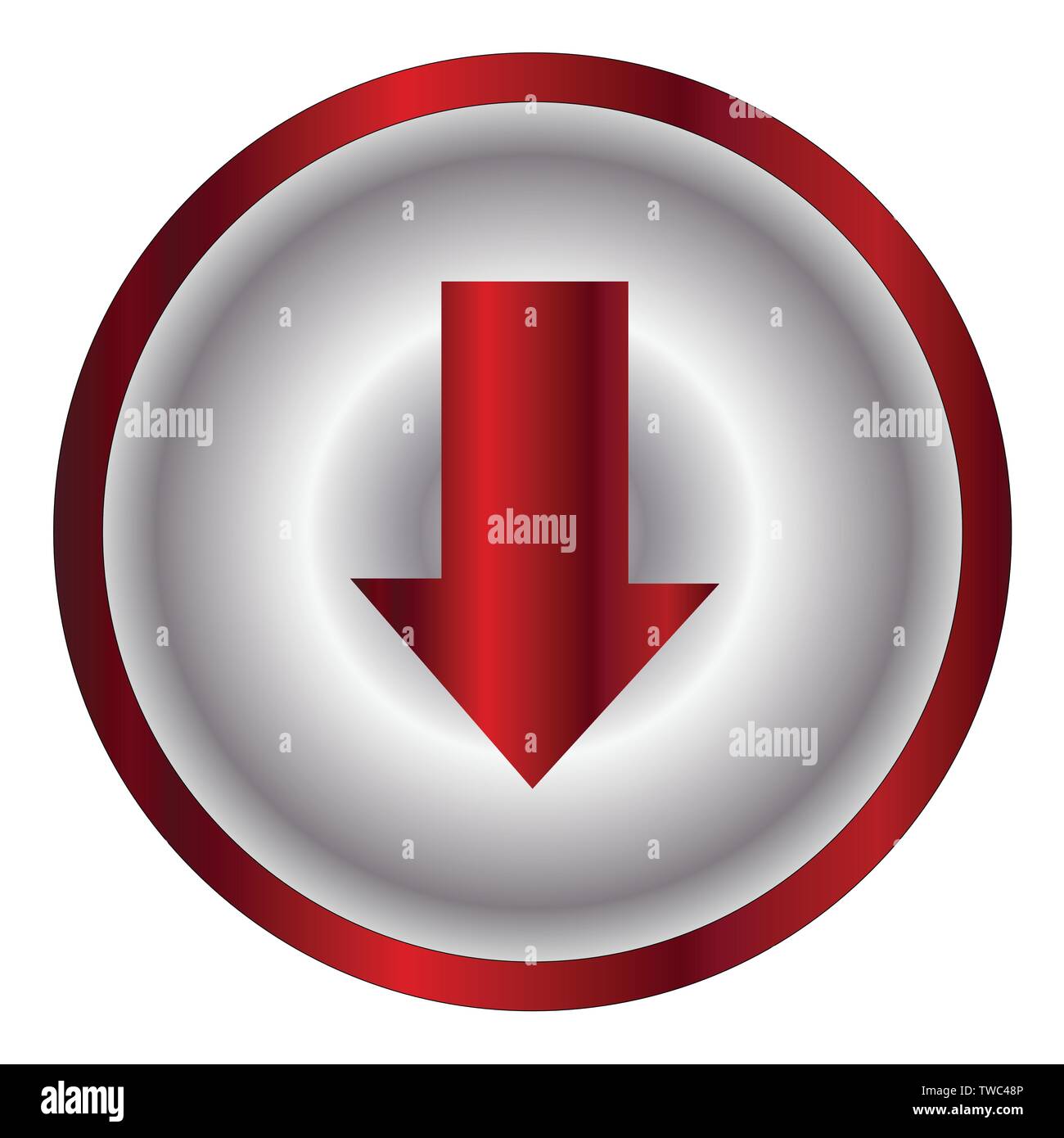 A down up metal button with the text up over a white background Stock ...
