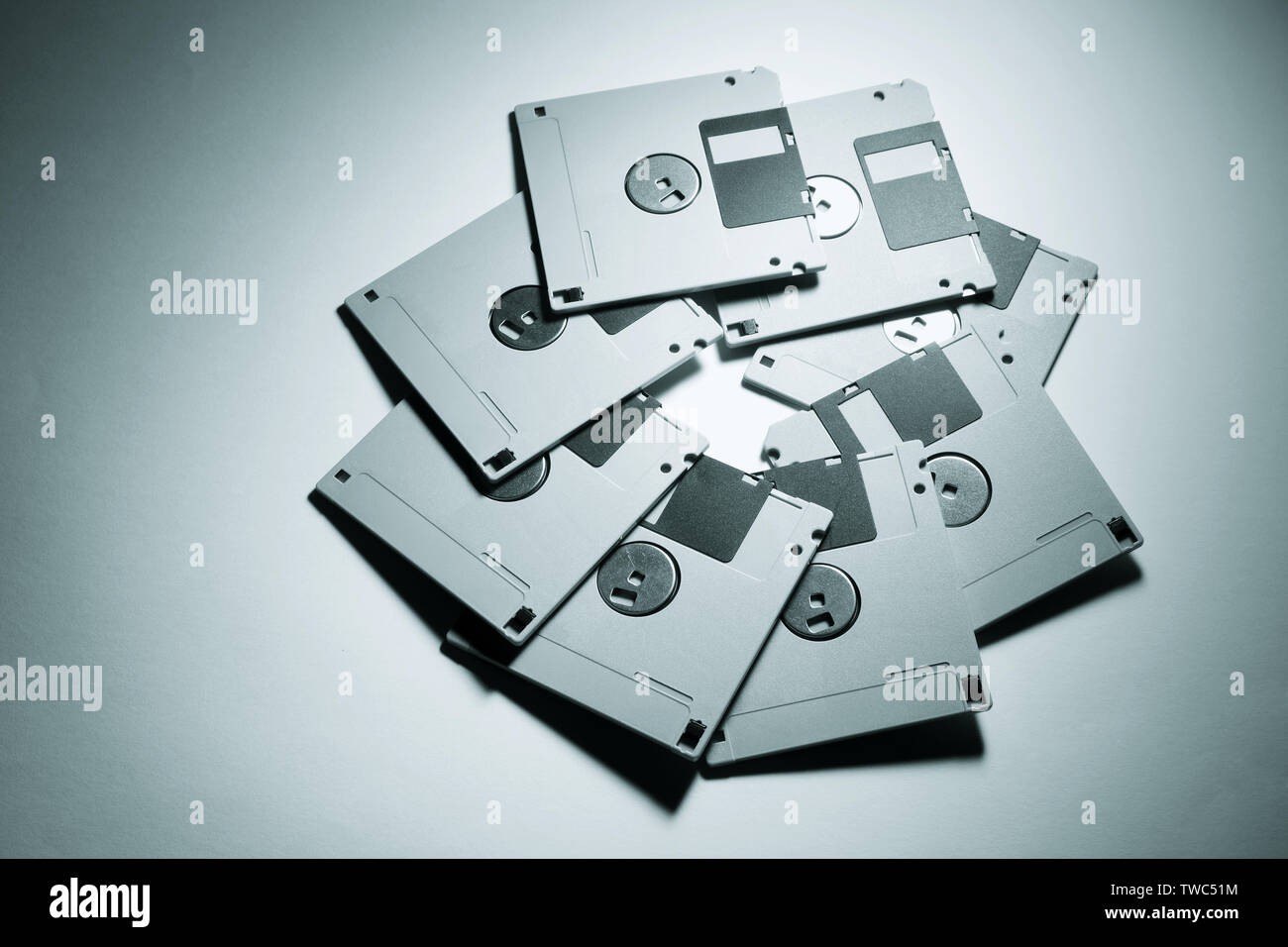 Floppy Discs with Shadows on White Background Stock Photo - Alamy