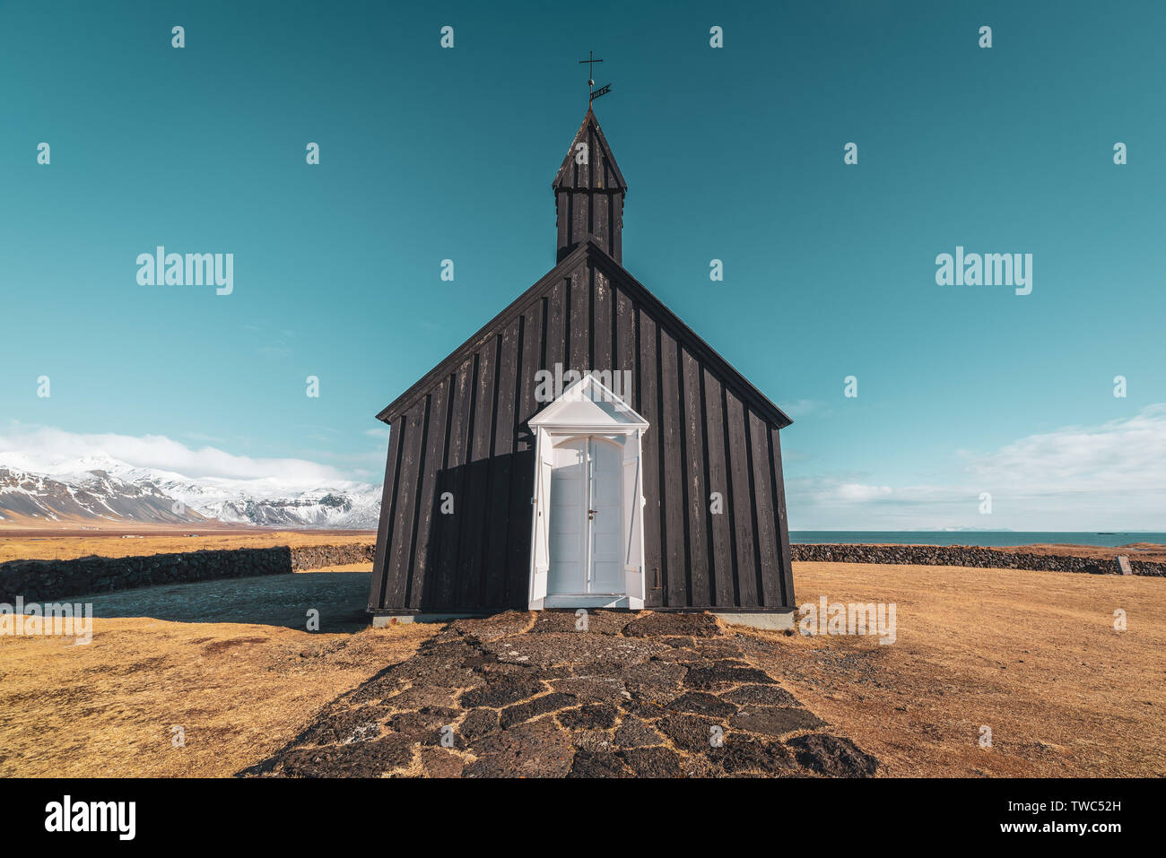 Budakirkja, the black church of Budir, Iceland Stock Photo - Alamy