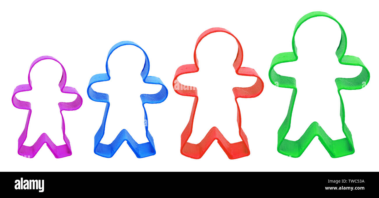 Colorful Cookie Cutters on White Background Stock Photo - Alamy