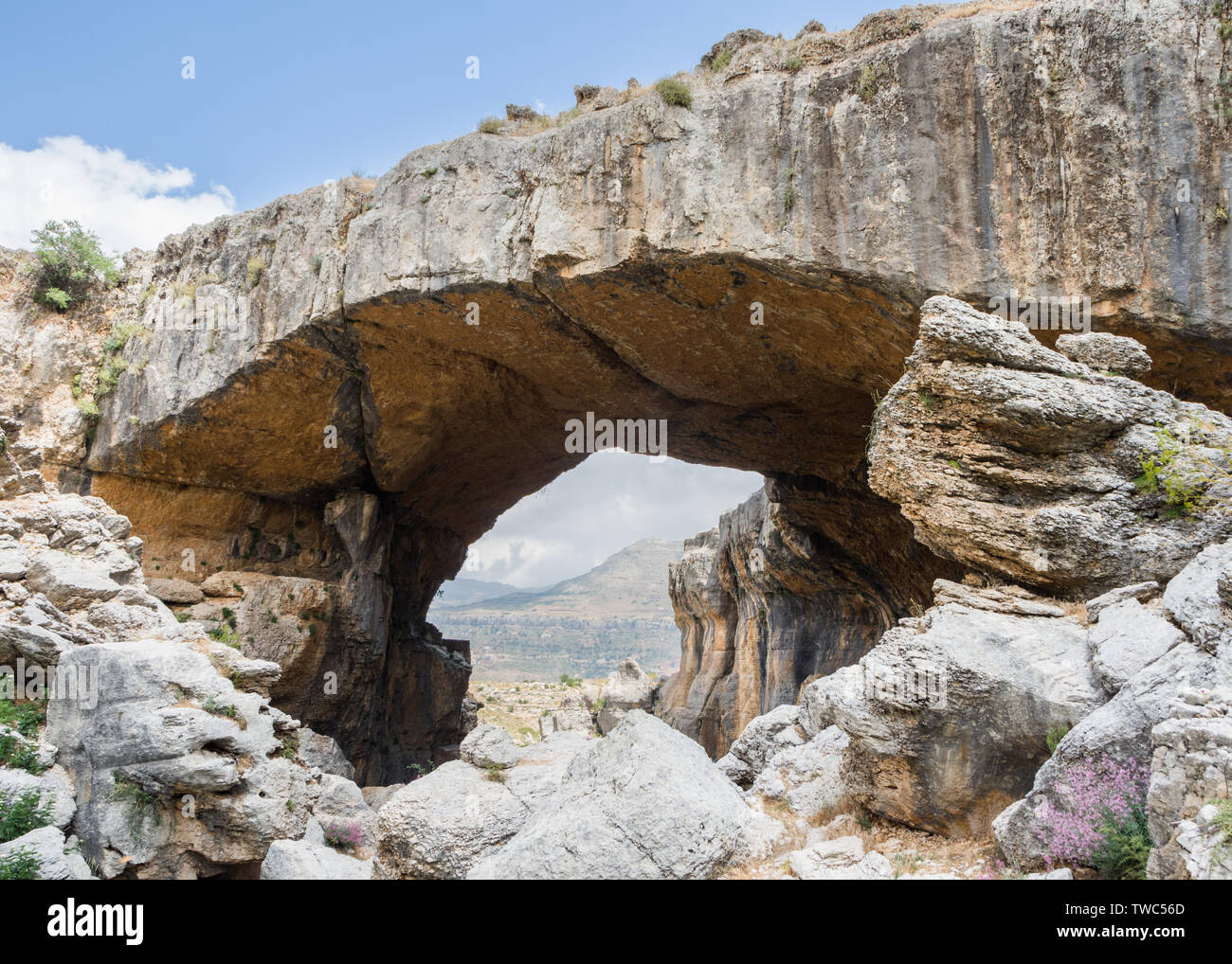 Natural bridge in Kfardebian, Lebanon Stock Photo - Alamy