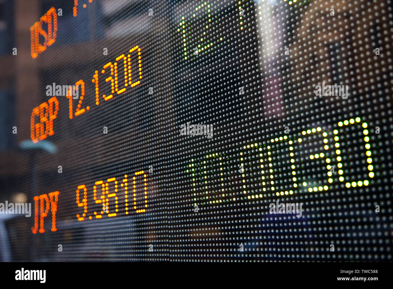 Display of Stock Market quotes Stock Photo - Alamy